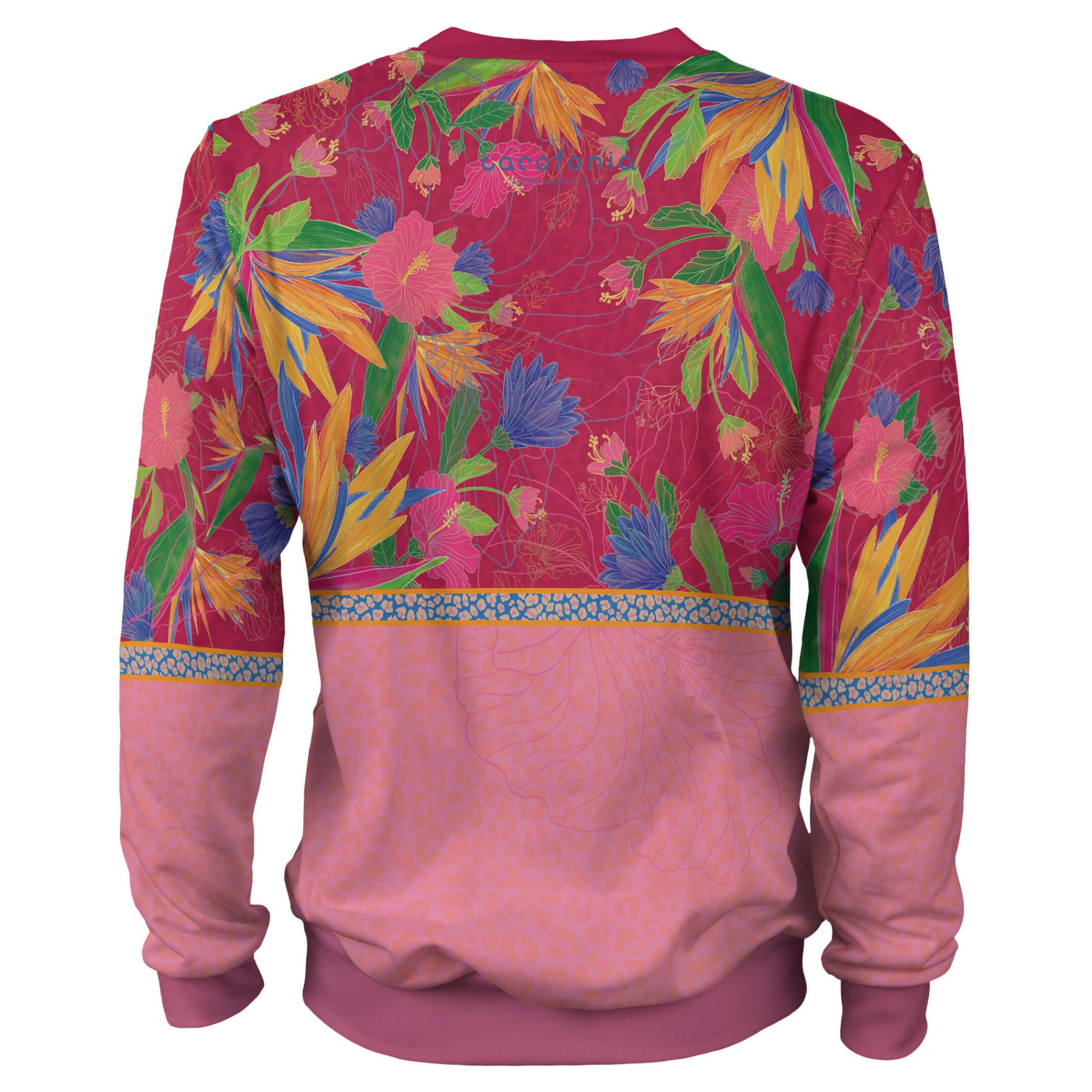 Colorful jumper with Raspberry pattern - CACOFONIA