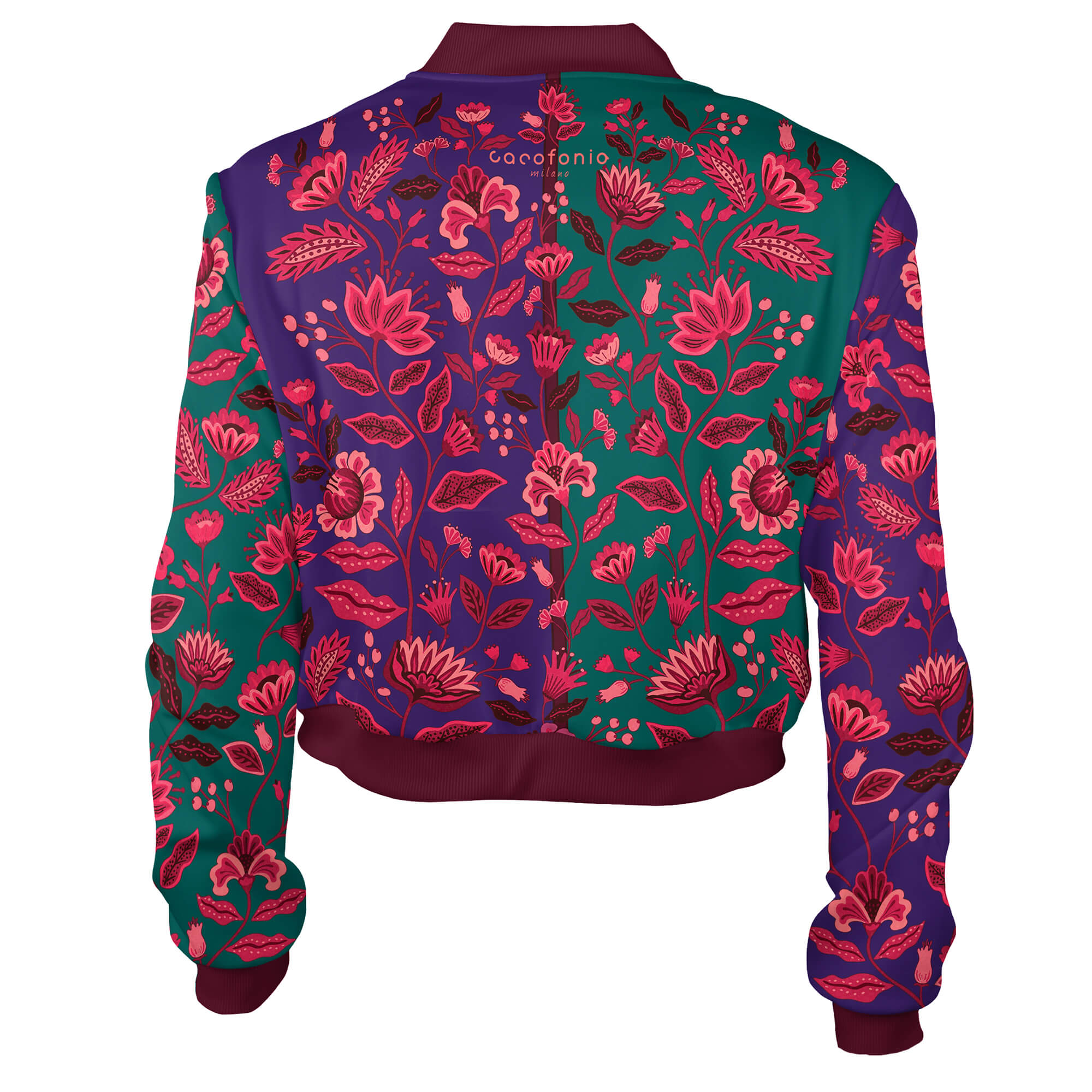 Very colorful short jacket - Duo Colors pattern - Cacofonia